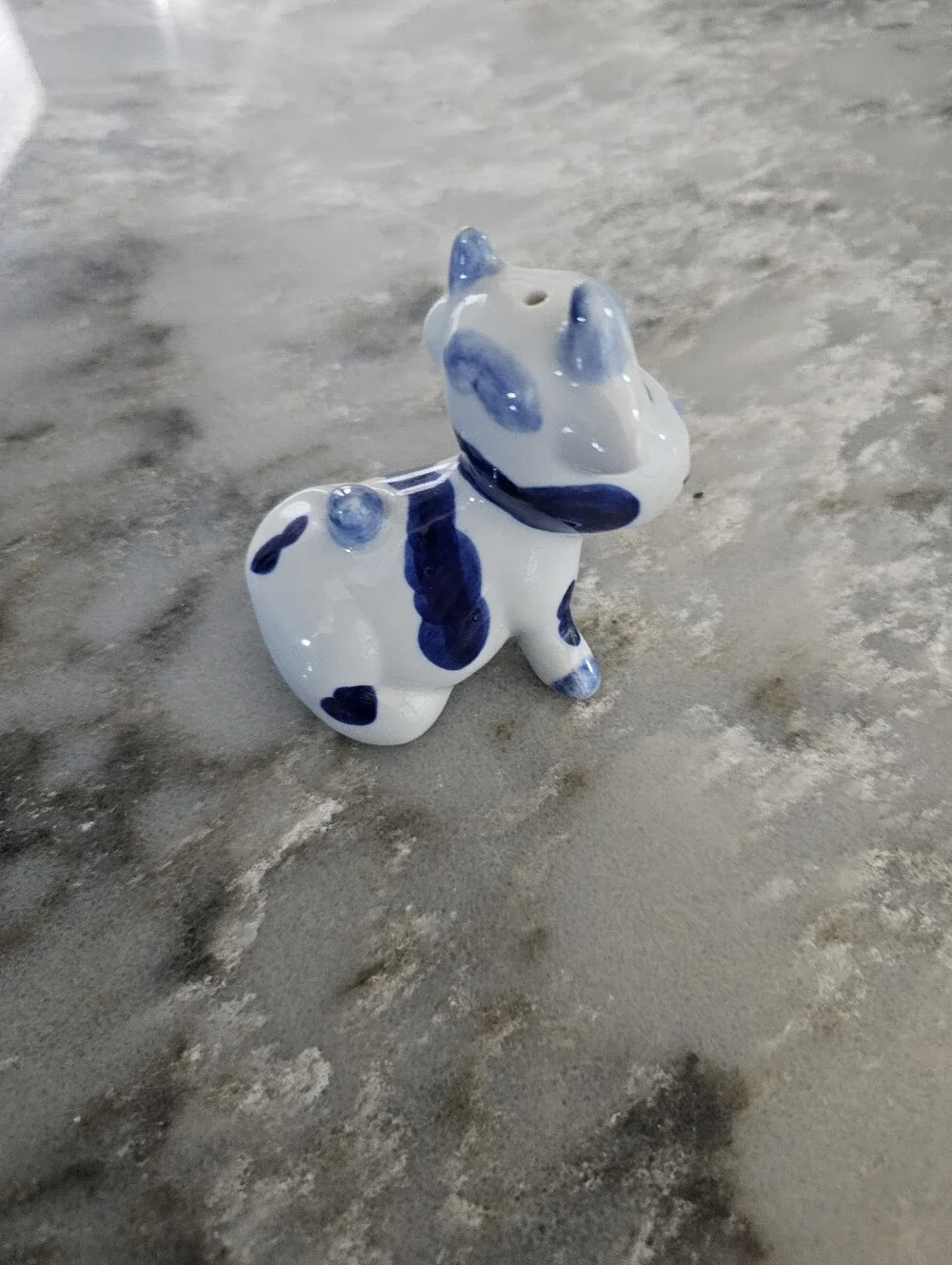 cow salt | Dining | Hand Painted Blue White Spotted Cow Salt Pepper ...